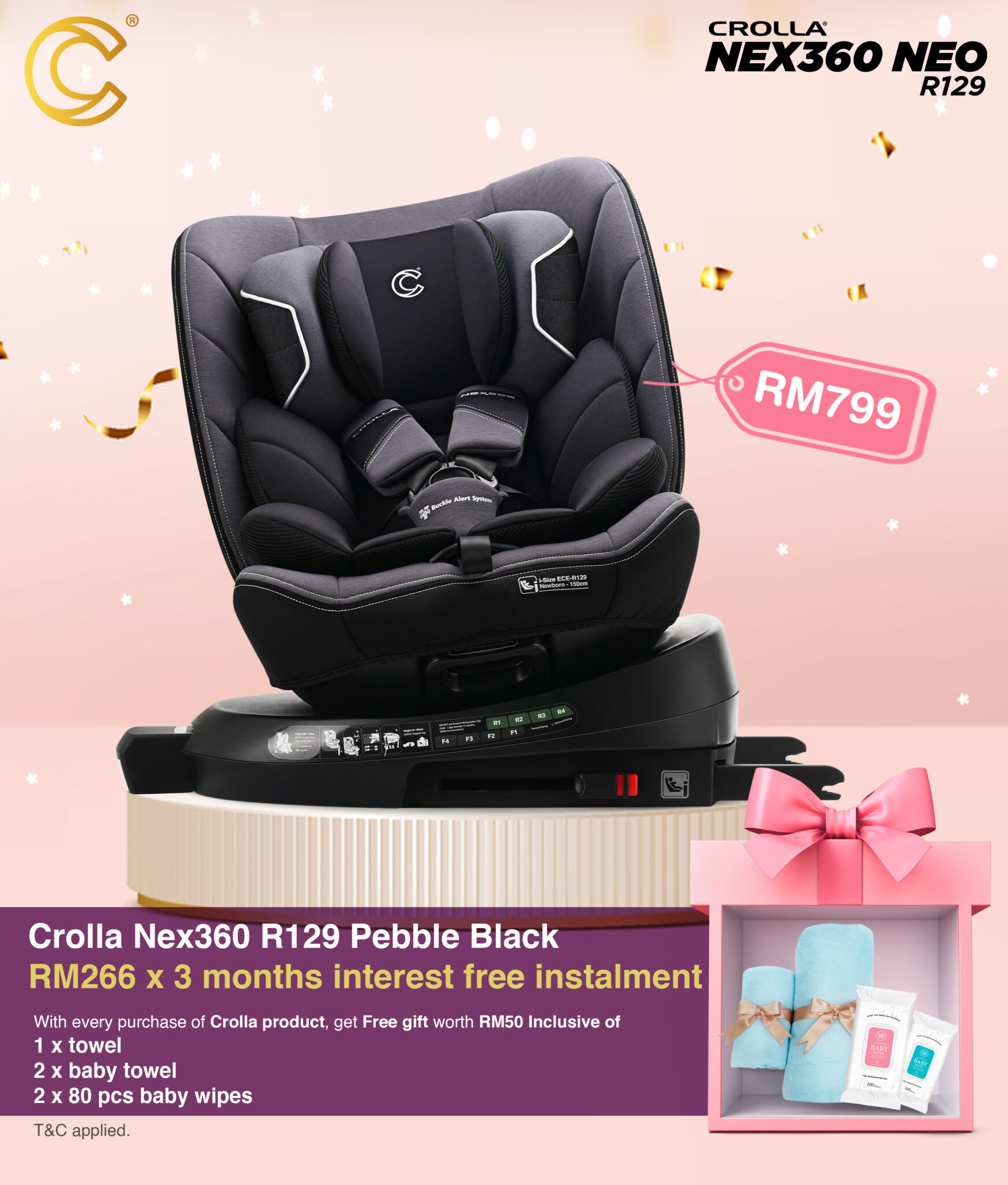 Crolla® Nex360 R129 Neo (Pebble Black) - Crolla Baby