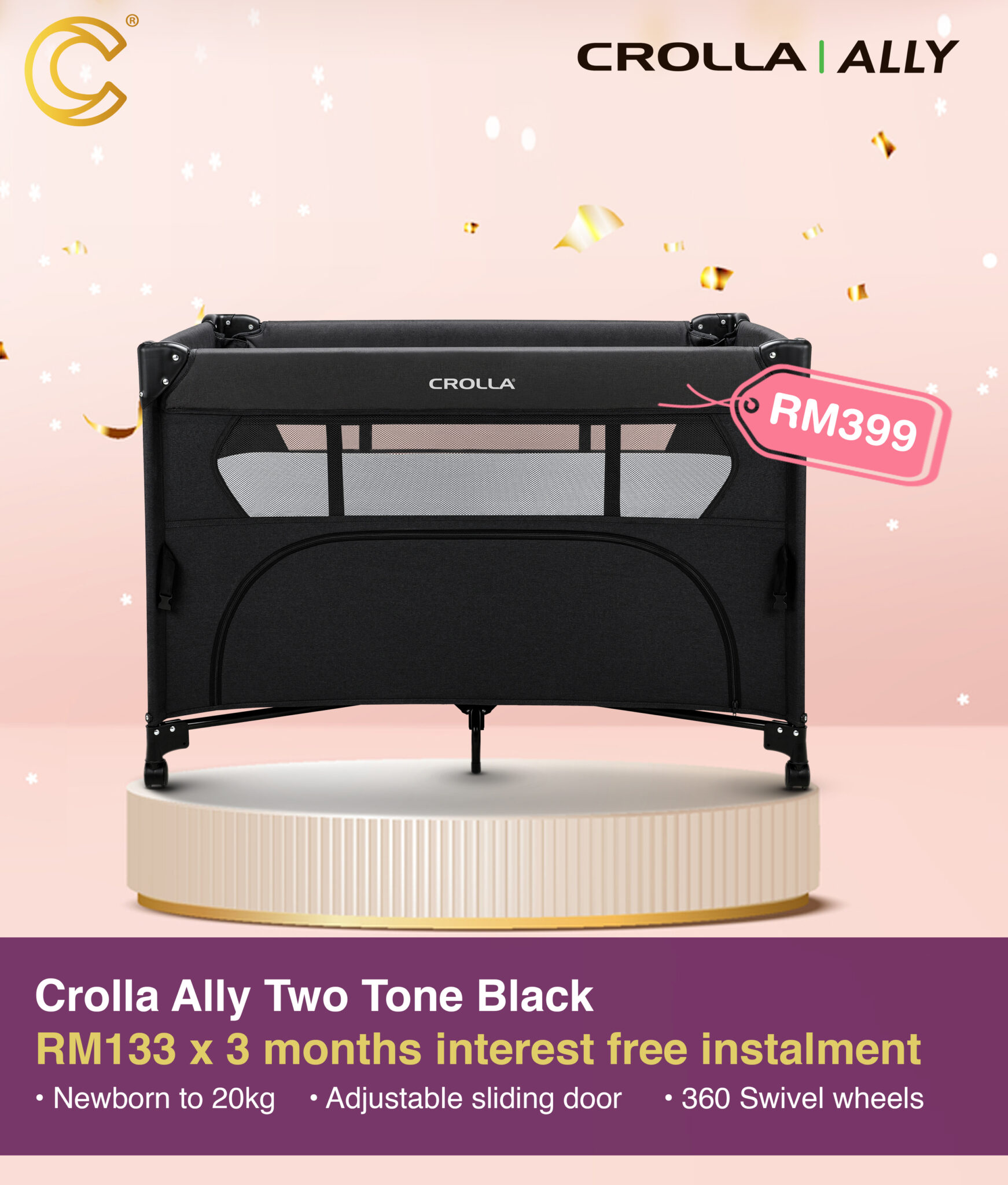 (UPGRADED) New Crolla® Ally (Two Tone Black) - Crolla Baby